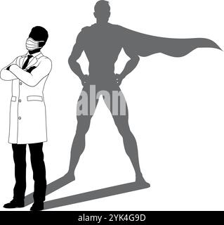 Superhero Doctor With Super Hero Shadow Silhouette Stock Vector Image ...
