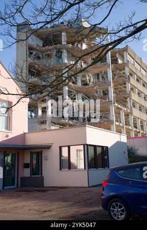 Partially demolished former head office building of insurance brokers ...
