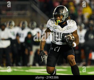 Oregon running back Jordan James (RB14) poses for a portrait at the NFL ...