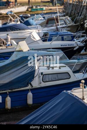 Boats in Keyhaven Harbour New Forest National Park Hampshire England UK ...