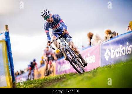 Belgian Jente Michels pictured in action during the men elite race of ...