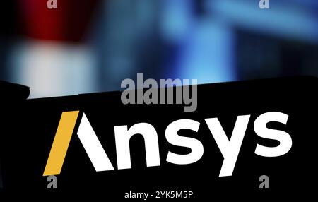 Ansys logo is displayed on smartphone. Ansys Inc is an american ...