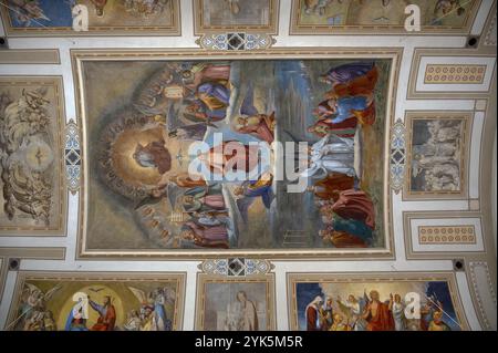 Vaulted ceiling with frescoes, St. Blasius Catholic Parish Church in ...