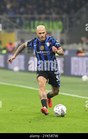 Federico Dimarco in action during the Pre-season friendly match between Monza and Inter Milan at ...
