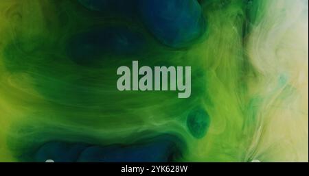 Paint mix. Underwater green mist. Blur yellow color natural texture ...
