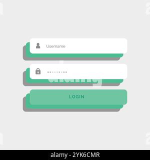 3d style login user interface design Stock Vector Image & Art - Alamy