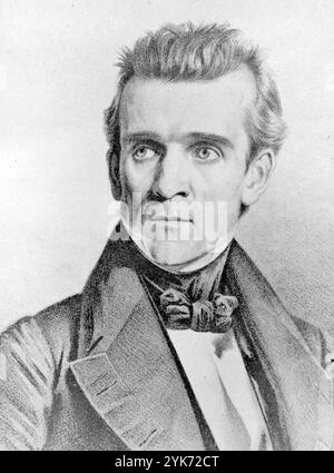 A portrait of James K. Polk, the 11th President of the United States ...