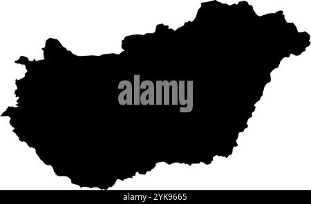 vector map of Hungary isolated on a transparent background, Detailed ...