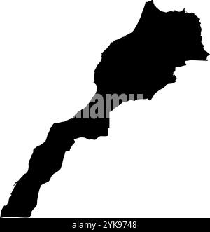 Map illustration of Morocco with the flag. Cartographic illustration of ...