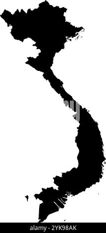 Map illustration of Vietnam with the flag. Cartographic illustration of ...