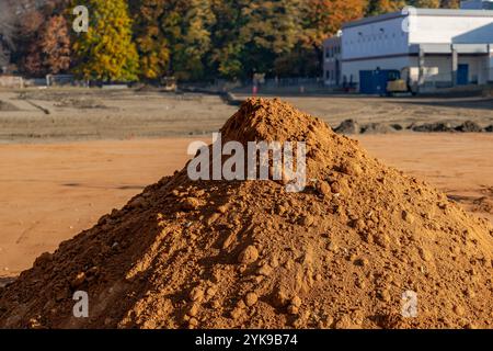 Construction photos of new baseball, softball, sports field red clay ...