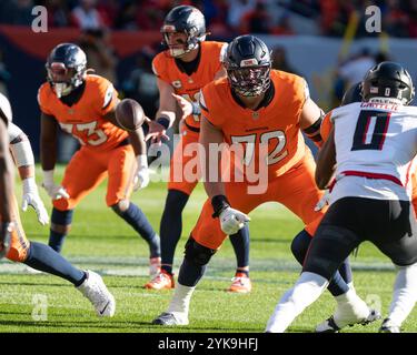 Denver Broncos offensive tackle Garett Bolles (72) blocks during an NFL ...