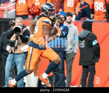 Denver Broncos wide receiver Lil'Jordan Humphrey runs against the Green ...