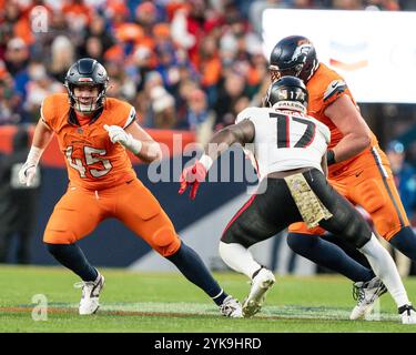Denver Broncos tight end Nate Adkins (45) runs with the ball during an ...
