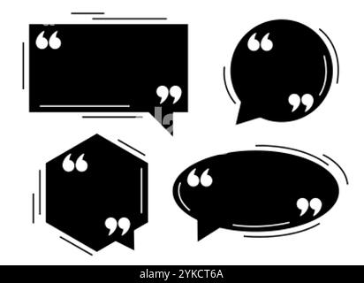 The four quotes frame blank template set illustration for mockup Stock ...