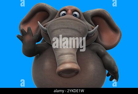 Fun 3D cartoon elephant waving Stock Photo - Alamy