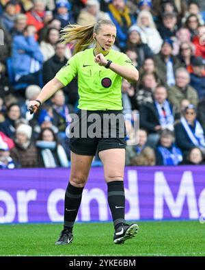 Referee Lisa Benn during the women's friendly match at Kilmac Stadium ...