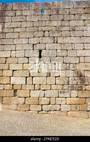medieval fortress wall of Ribadavia, a historic town in the province of ...
