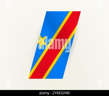 Abstract modern vertical flag of Congo on beige background with dots ...