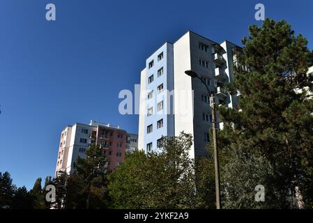 Post Soviet flat of blocks built in the Communist era, concrete ...