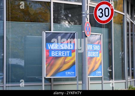 Wahlplakat der CSU vor der CSU Landesleitung in Muenchen am 18.11.2024 ...