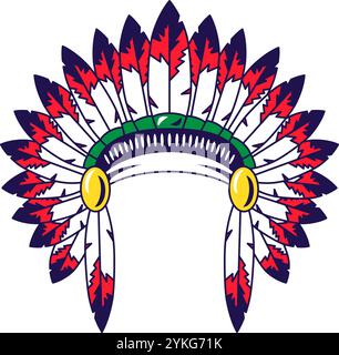 Set of Set of Native American cartoon head illustration Stock Vector ...