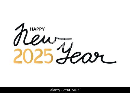 2025 gold luxury calligraphy logo for web slide. Creative concept Happy ...