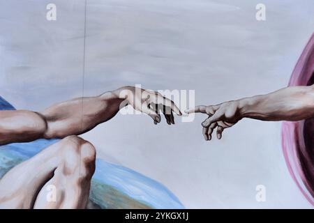 Michelangelo's fresco The Creation Adam in the chapel a museum Sistine ...