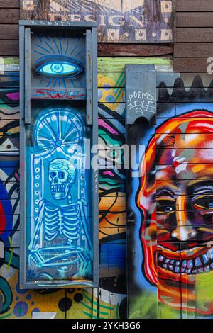 Wall art on the outside of the Parker Studios Building in Vancouver ...