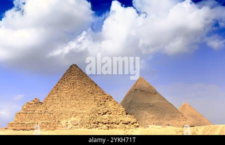 Great Pyramids, located in Giza, the pyramid of Pharaoh Khufu, Khafre ...