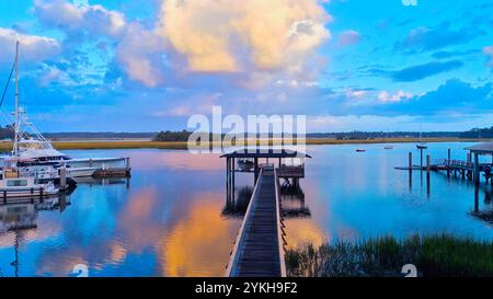 Isle of Hope Marina at Savannah Georgia - aerial view Stock Photo - Alamy