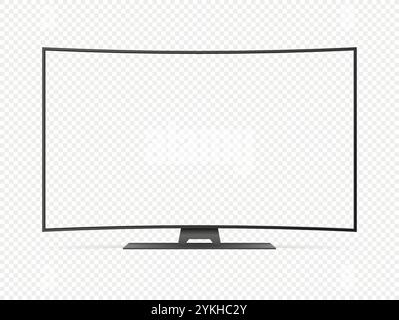 Realistic curved tv with transparent screen isolated on transparent ...