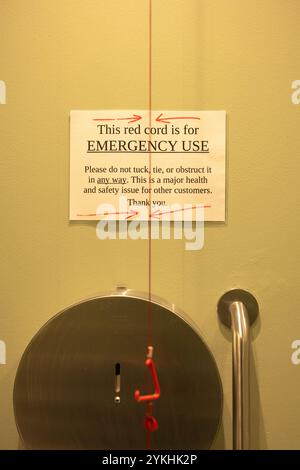 Red emergency pull cord in a disabled toilet Stock Photo - Alamy