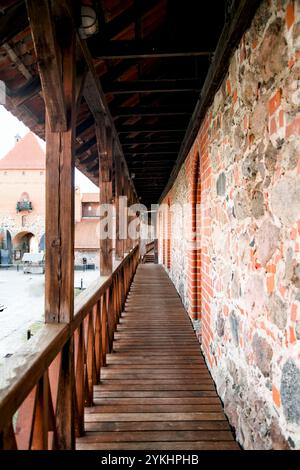 Interior of the old Trakai Castle and Museum in Trakai, Lithuania ...