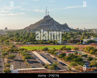 Aerial view of the Carcamo sports park in the Hacienda de la Flor ...