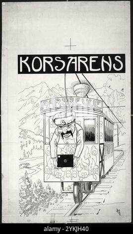 Andreas Bloch - Forarbeid til forside til Korsarens aarsrevue Stock Photo - Alamy