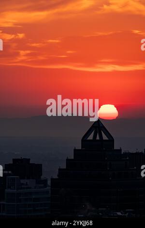 Stunning sunset pictures with famous landmarks illuminated by vibrant ...