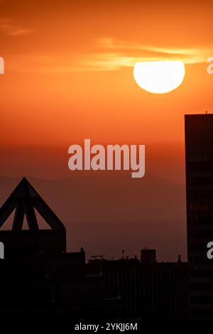 Stunning sunset pictures with famous landmarks illuminated by vibrant ...