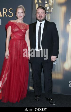 Brady Corbet, left, and Mona Fastvold attend BAFTA North America's New ...