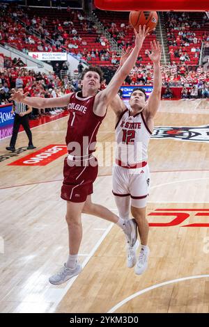 Colgate guard Brady Cummins (1) shoots against Michigan State center ...