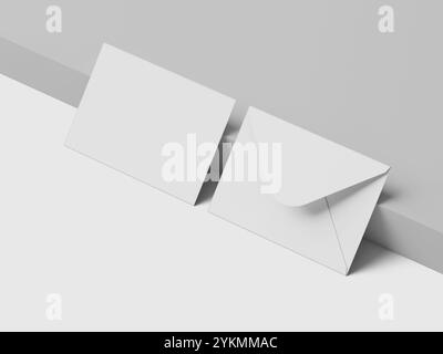 Realistic Front View and Back View Envelope Mockup Stock Photo - Alamy