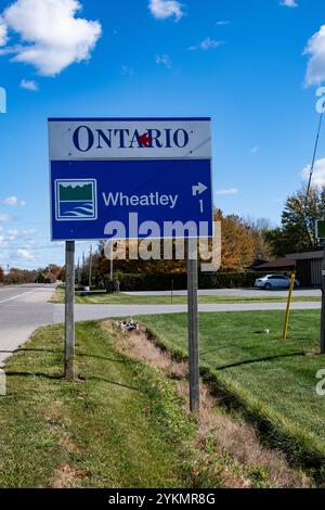 Directional sign to Wheatley, Ontario, Canada Stock Photo - Alamy
