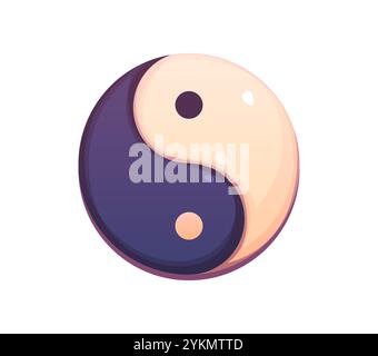 Yin Yang Symbol in Eastern Geometric Pattern Circle Isolated on White ...