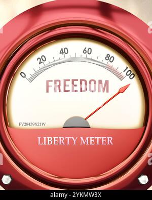 Freedom and Liberty Meter that is hitting a full scale, showing a very ...