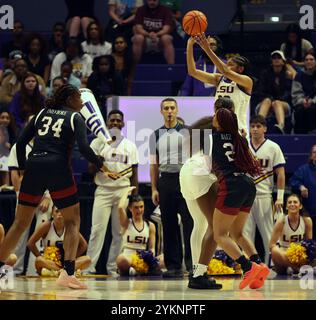 LSU guard Jada Richard (30) shoots against Tulane guard Mecailin ...