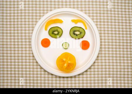 Faces made from vegetables and fruit Stock Photo - Alamy