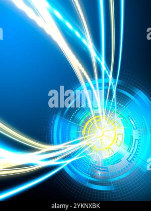 Circular GUI control panel with light moving vertically Stock Photo - Alamy