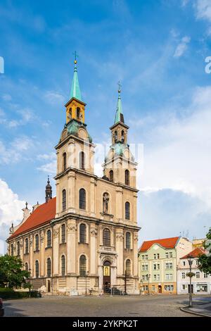 Opole a city in Poland and the towers of Opole Cathedral of the Holy ...