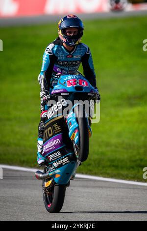 Colombian David Alonso of the CFMOTO Aspar Team steers his motorcycle ...