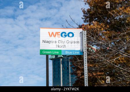 WeGo bus sign on Niagara Parkway in Niagara Falls, Ontario, Canada ...